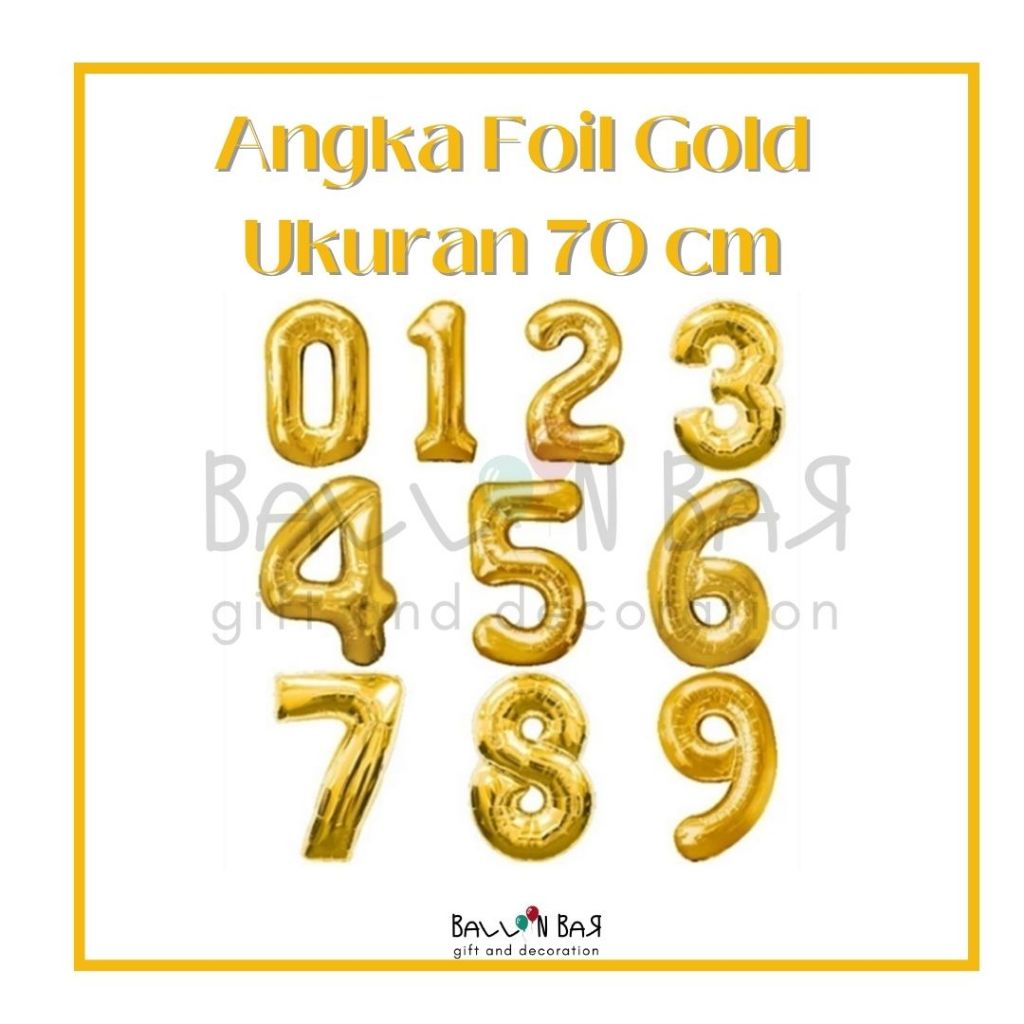 Jual Balon Foil Angka Gold Ukuran 70cm | Shopee Indonesia