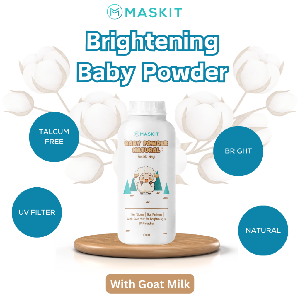 Jual Bedak Bayi Brightening Natural Baby Powder Mencerahkan - UV Filter Sun Protect - Talc Free ...