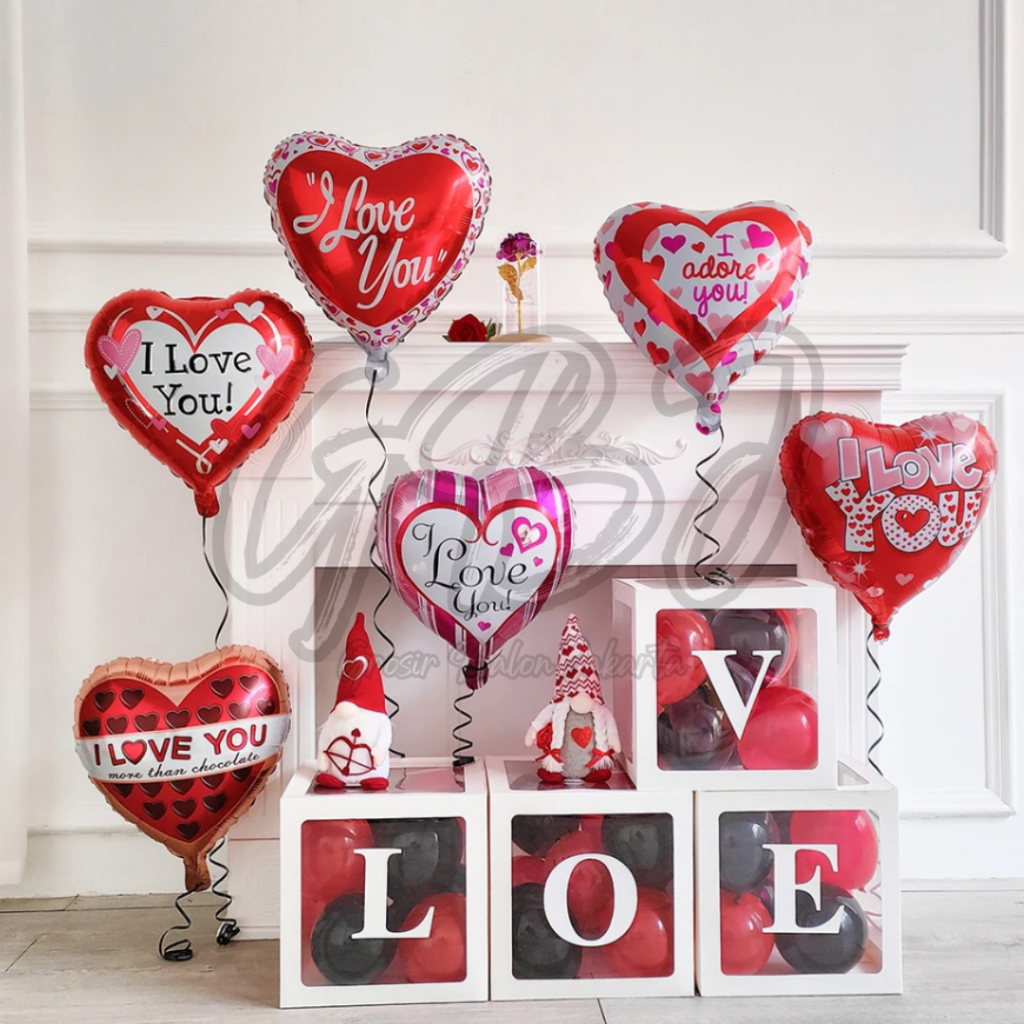 Jual Balon Foil Love Tema Valentine / Balloon Hati Hari Kasih Sayang ...
