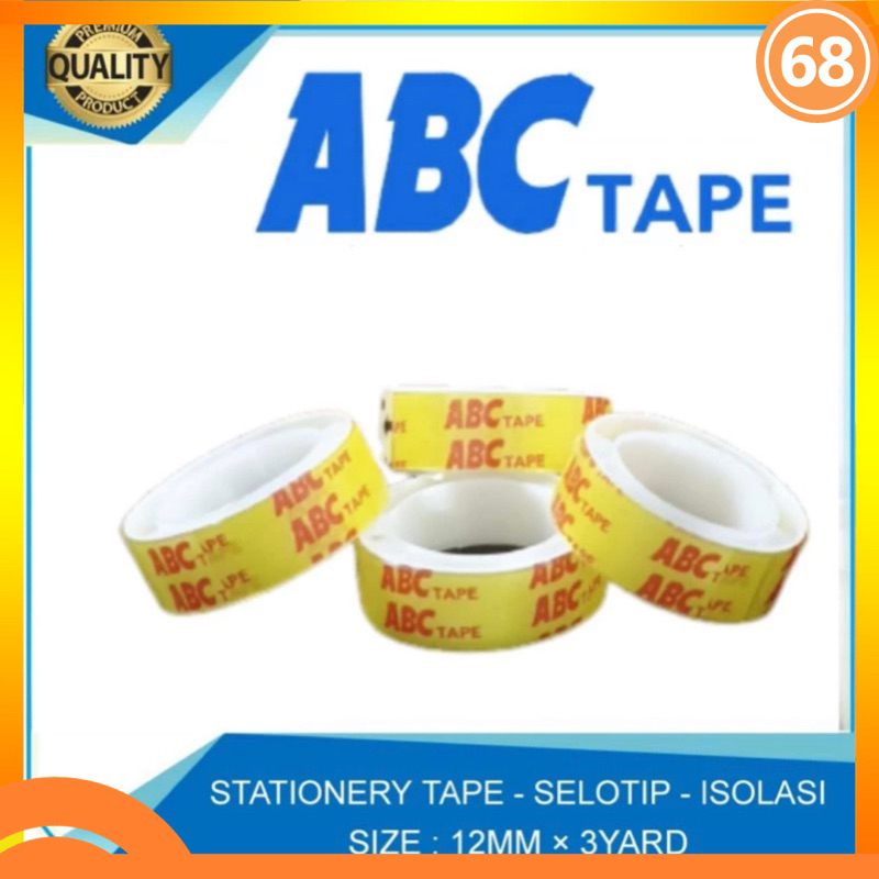 Jual 12Pcs / 1 Slop Isolasi Bening ABC / Selotip Kecil / Isolasi Kado ...