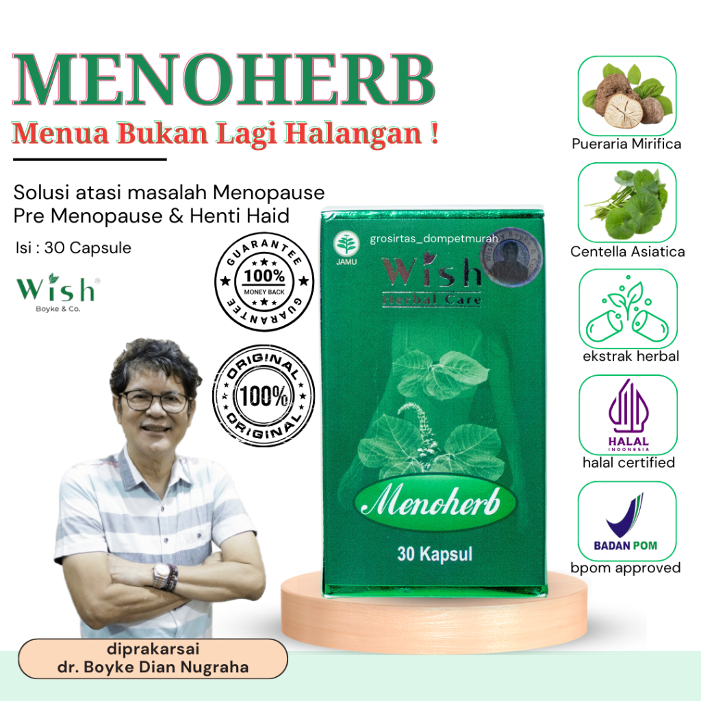 Jual Wish Menoherb By dr.Boyke Atasi Menopause - 30 Capsule | Shopee ...
