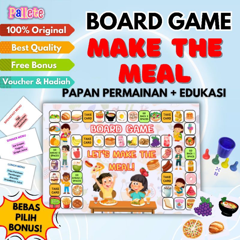 Jual BOARD GAME/ Permainan Papan/ Mainan Edukatif/ Dadu/ Make The Meal ...