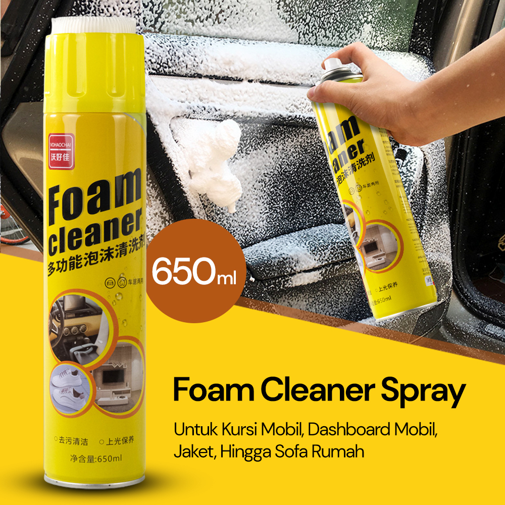 Jual Foam Cleaner Spray Car Interior Agent Cleaner 650ml - VHC00-JANGAN ...
