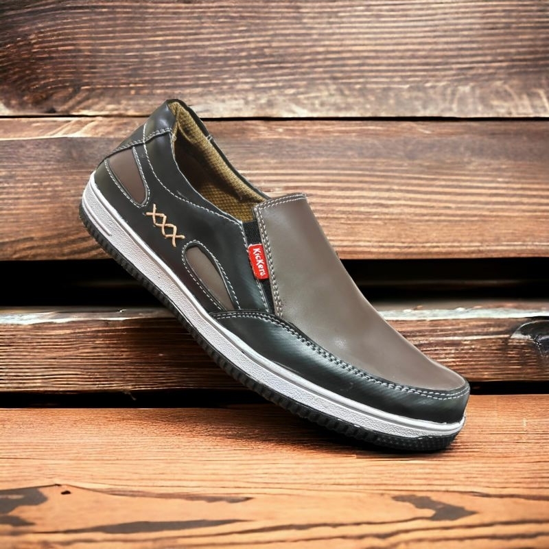 Jual Kickers sepatu pria coklat Loafer kasual fashion cowok kerja ...