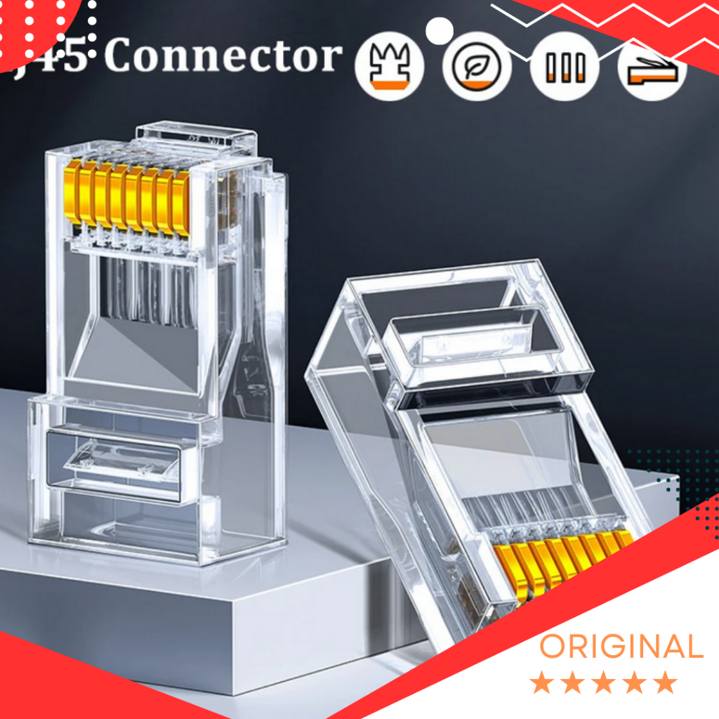 Jual Modular Plug RJ45 5-554720-5 LAN Connector Network 1 PCS | Shopee ...