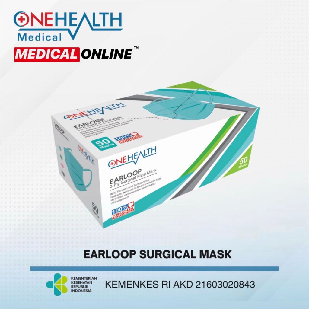 Jual MASKER EARLOOP ONEHEALTH MASKER KARET MEDIS MEDICAL ONLINE ...