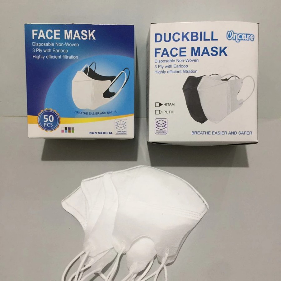 Jual [50pcs] Masker Duckbill 3ply Face Mask Earloop Tali Kuping Wajah ...