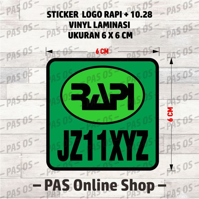 Jual STICKER CUSTOM RAPI PLUS 10-28 UKURAN 6 X 6 CM | Shopee Indonesia