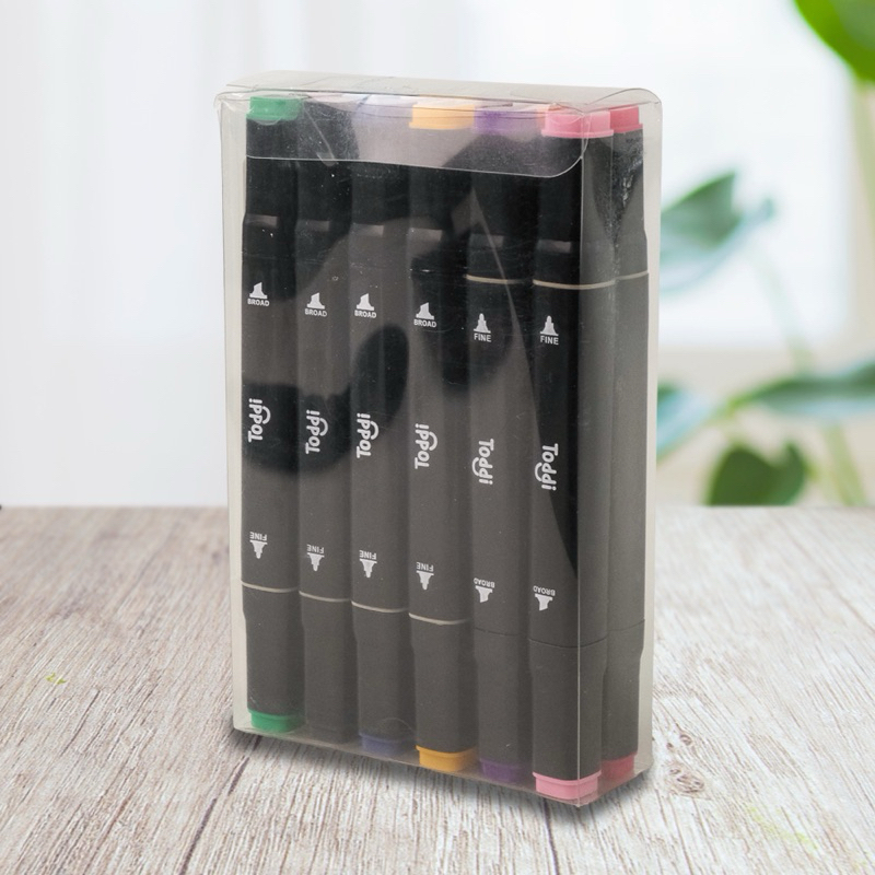Jual Toddi Spidol Dual Side Art Sketch Marker Drawing Set 12 Color ...