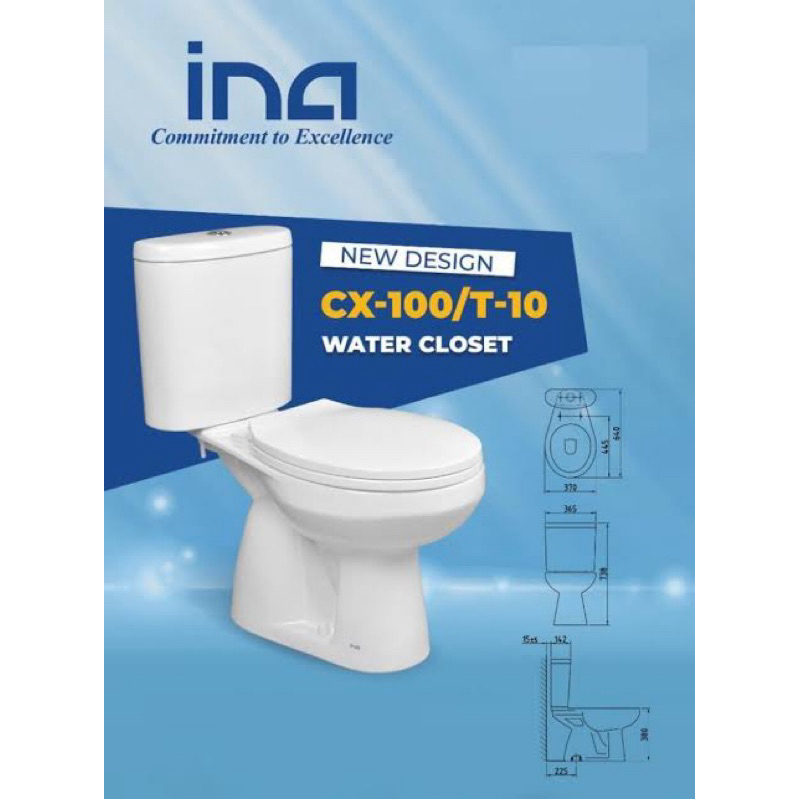 Jual KLOSET TOILET DUDUK INA CX100/T10 WHITE COMPLETE SET | Shopee ...