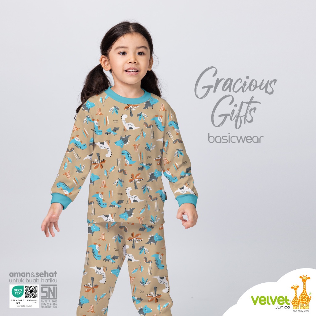 Jual Velvet Junior Piyama Anak Unisex 2-9 Tahun - BasicWear Gracious ...