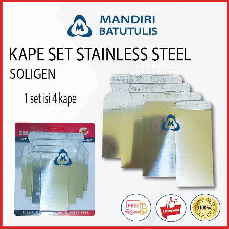 Jual Kape Set SOLIGEN Stainless Steel - Kape Plat Besi - Scraper Sekrap ...