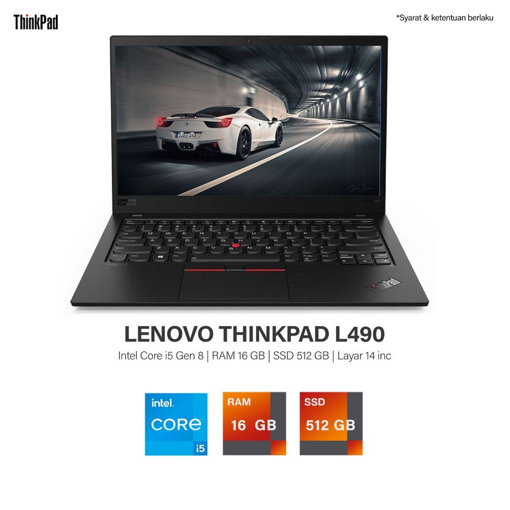 Jual LAPTOP LENOVO THINPAD L490 i5 GEN 8 RAM 16 GB SSD 512 GB LAYAR 14 ...