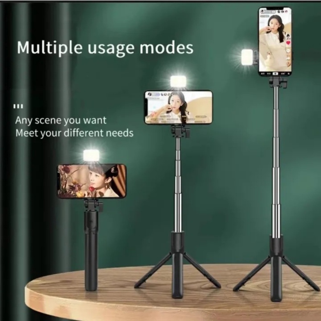 Jual Tongsis Selfie Tripod Lampu LED Bluetooth 4 In 1 dengan remote ...