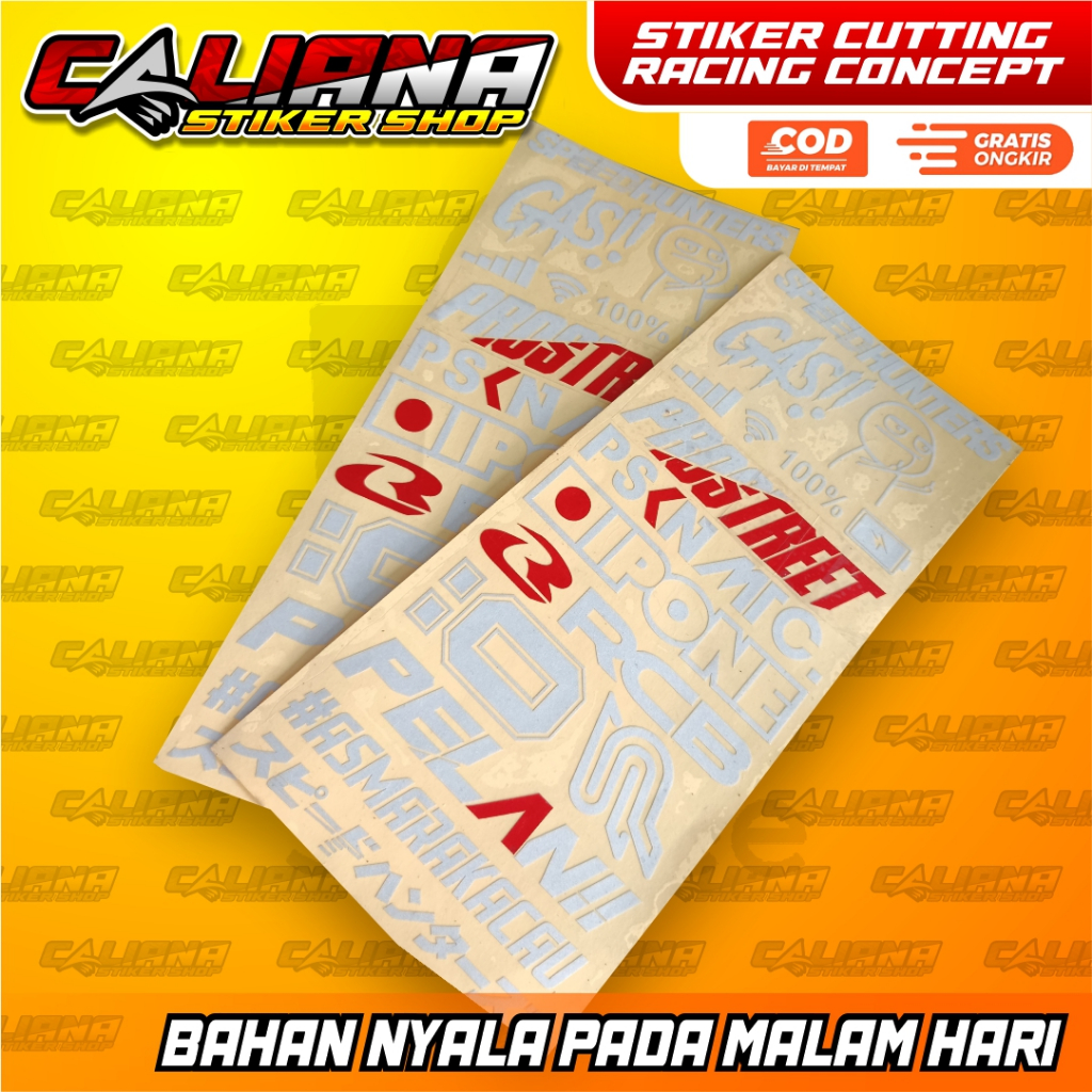 Jual STIKER CUTTING RACING CONCEPT MURAH COD BAHAN NYALA (REFLEKTIF ...