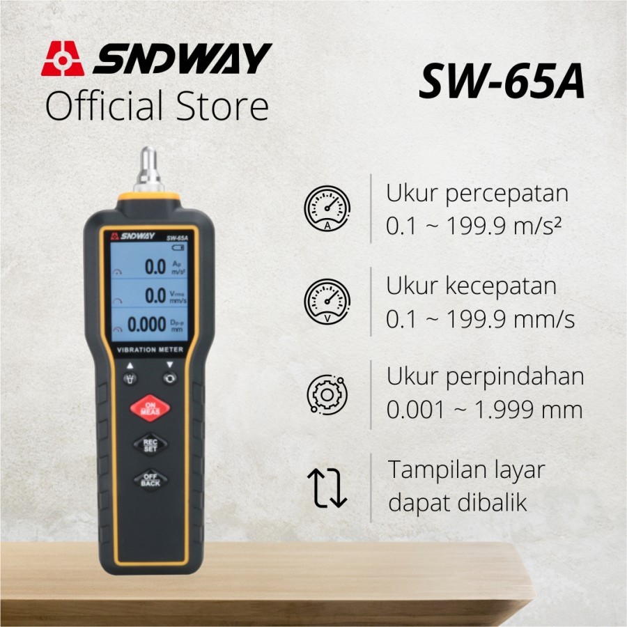 Jual SNDWAY Vibration Meter Digital SW-63A/SW-65A Pengukur Getaran Mesin Industrial Akselerasi ...
