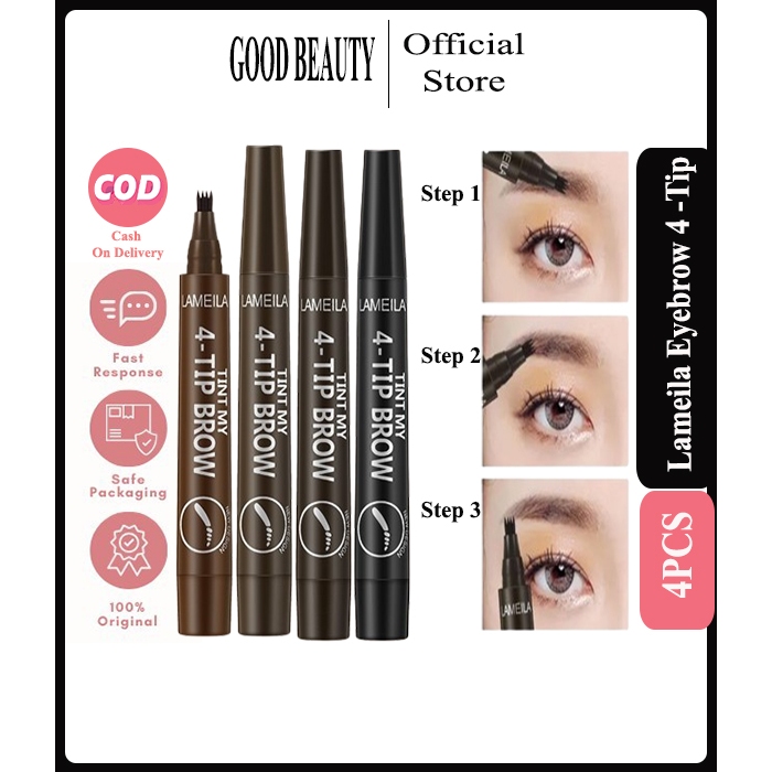 Jual PAKET 4 PCS Pensil Alis Eyebrow Pencil Alis Waterproof dan Tahan ...
