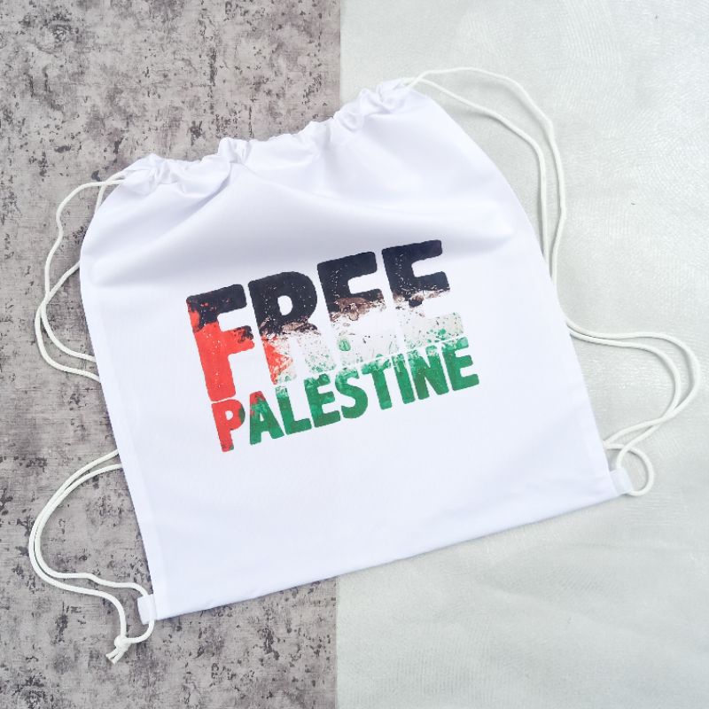 Jual Stringbag totebag Free palestine palestina logo tas tote bag ransel string bag bahan kain ...
