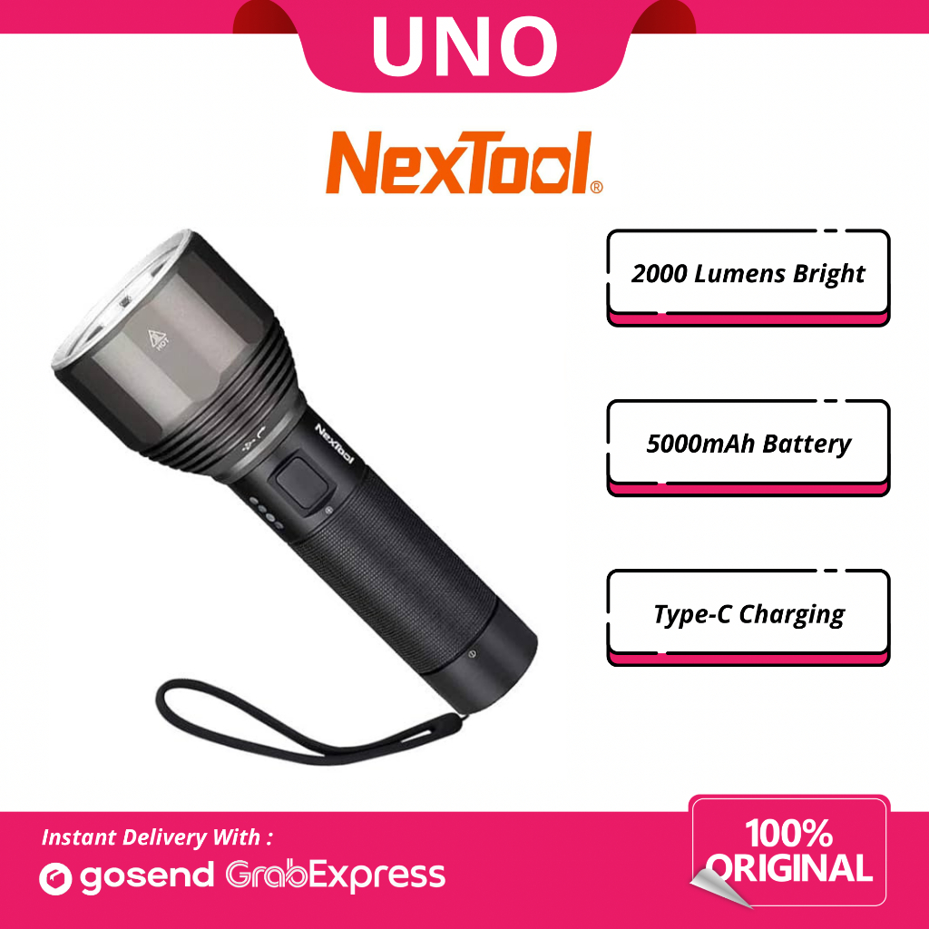 Jual NEXTOOL LED 2000 LUMENS FLASHLIGHT - Lampu Senter 5000mAh | Shopee ...