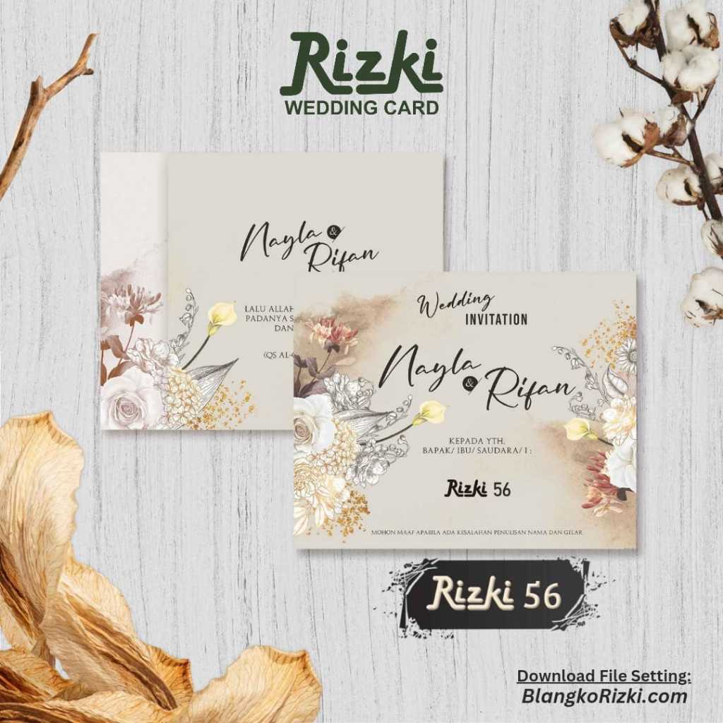 Jual Rizki 56 Cetak Kertas Undangan Pernikahan atau Undangan Nikah Siap Sebar Bahan Kertas BC ...