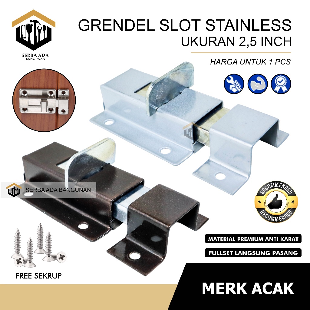 Jual GRENDEL JUMBO SOLIGEN 2" RL STAINLESS STEEL l Barel Bolt grendel ...