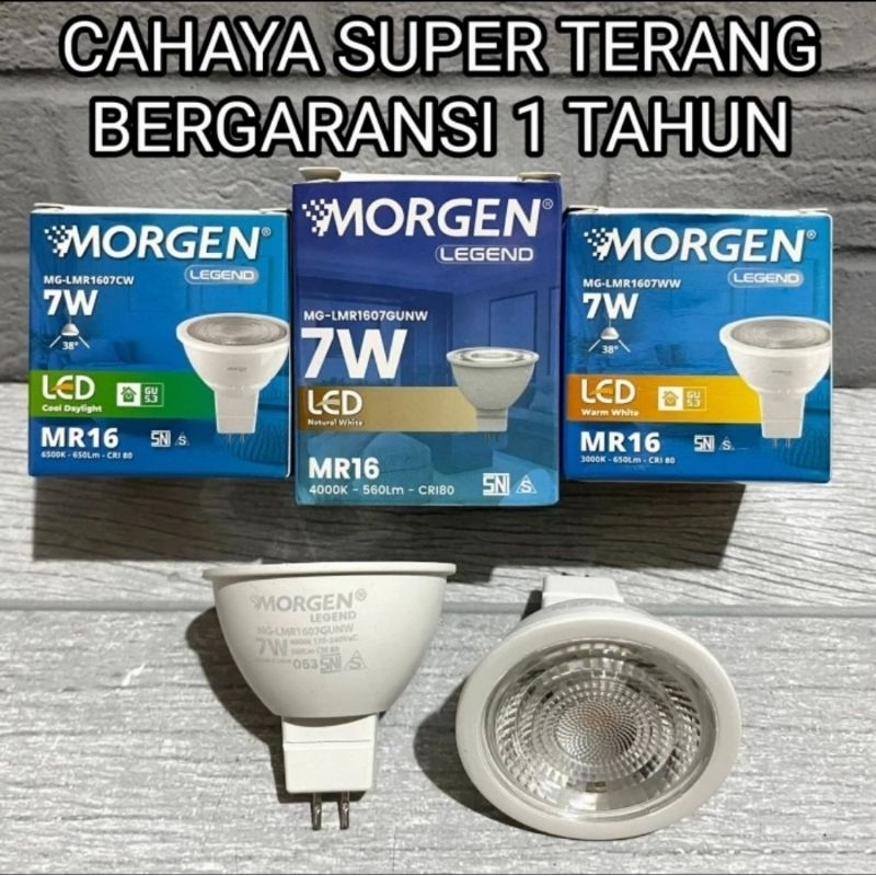 Jual LAMPU LED SPOTLIGHT MR16 7 WATT SPOT LIGHT MORGEN SNI GARANSI 1 TAHUN | Shopee Indonesia