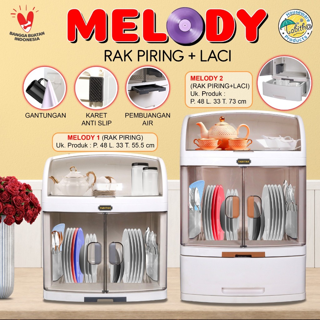 Jual Rak Piring Plastik Tertutup Melody Tabita | Shopee Indonesia