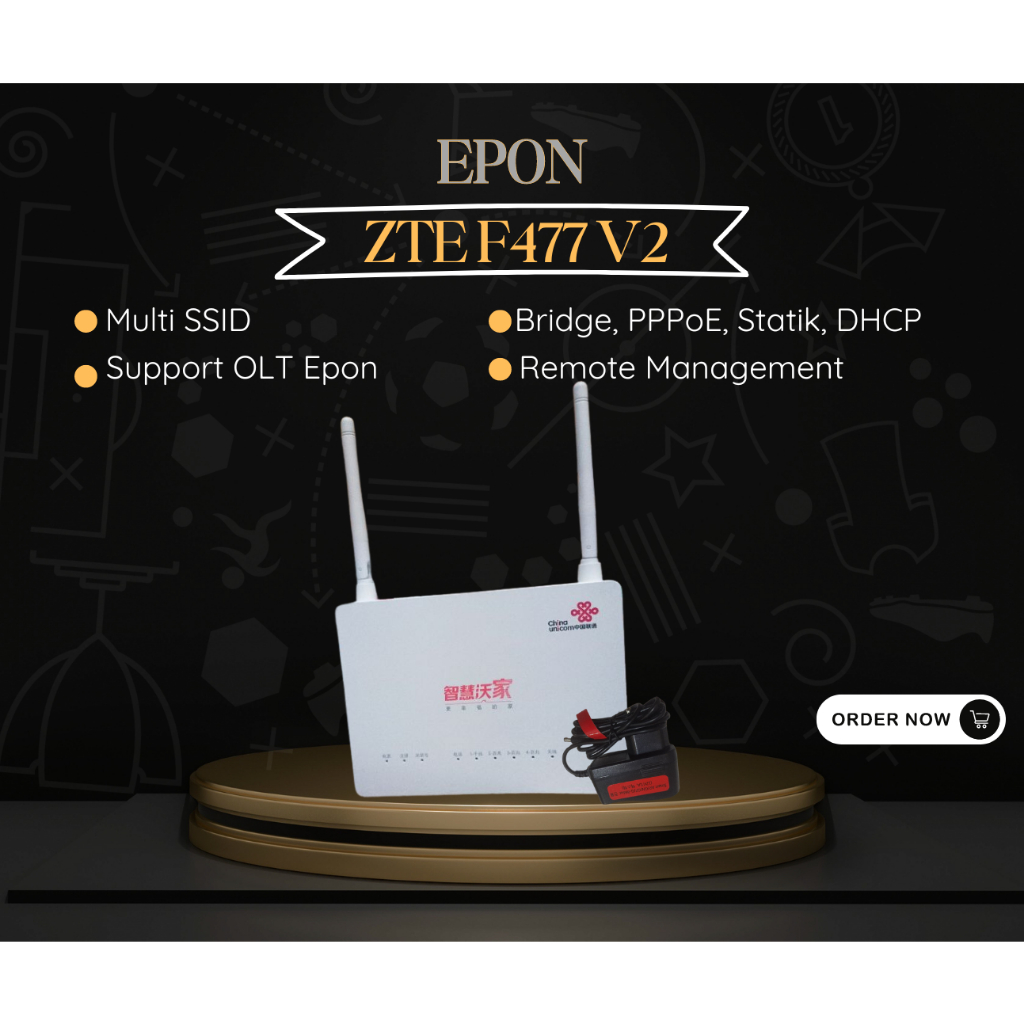 Jual ZTE F477 V2 EPON MODEM ONU ONT ROUTER INCLUDE ADAPTOR - GARANSI ...