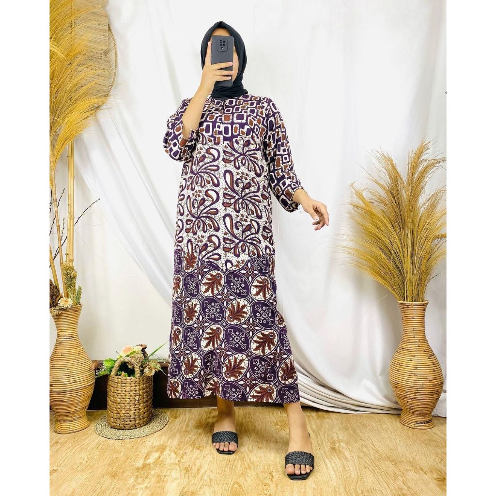 Jual Daster Batik Lengan Panjang Baju Daster Lengan Panjang Longdress ...