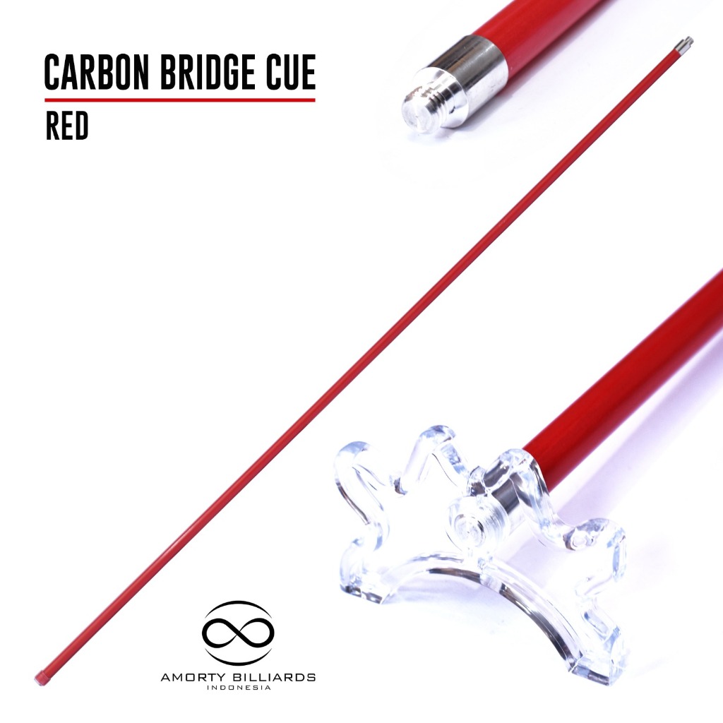 Jual Acrylic Bridge Cue Carbon ( Cue + Bridge Head ) - Red | Shopee ...