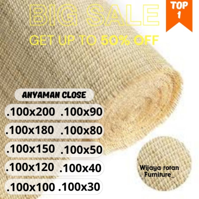 Jual TERMURAH!!/ANYAMAN ROTAN CLOSE/RAPAT1M/WEBING ROTTAN CLOSE ...