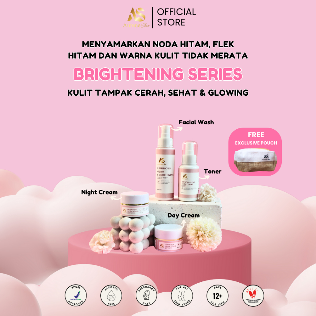 Jual Aurene Skin Brightening Series [Free Pouch, Facial Wash, Toner ...