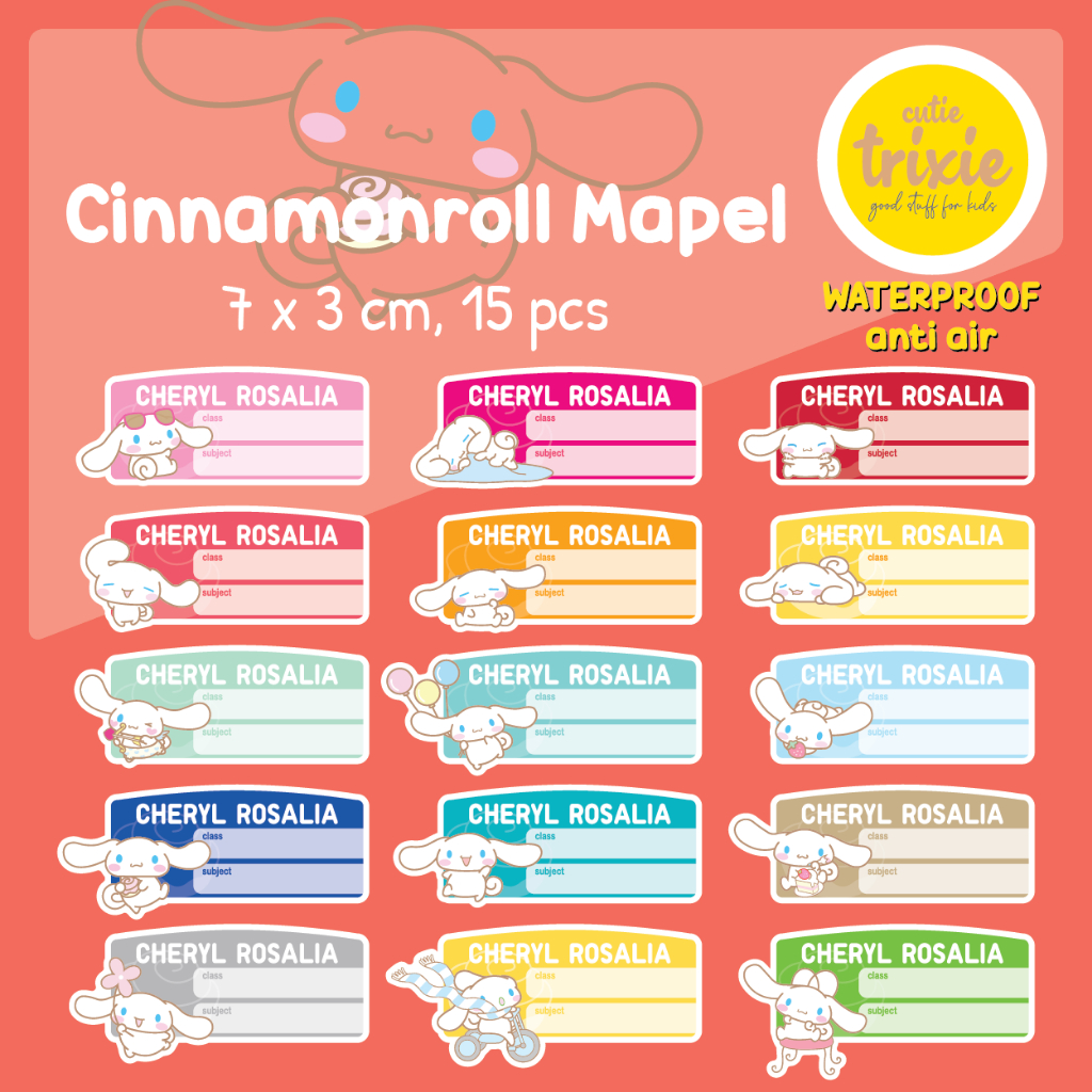 Jual Sticker Label Buku Mata Pelajaran Mapel Cinnamonroll | Shopee ...