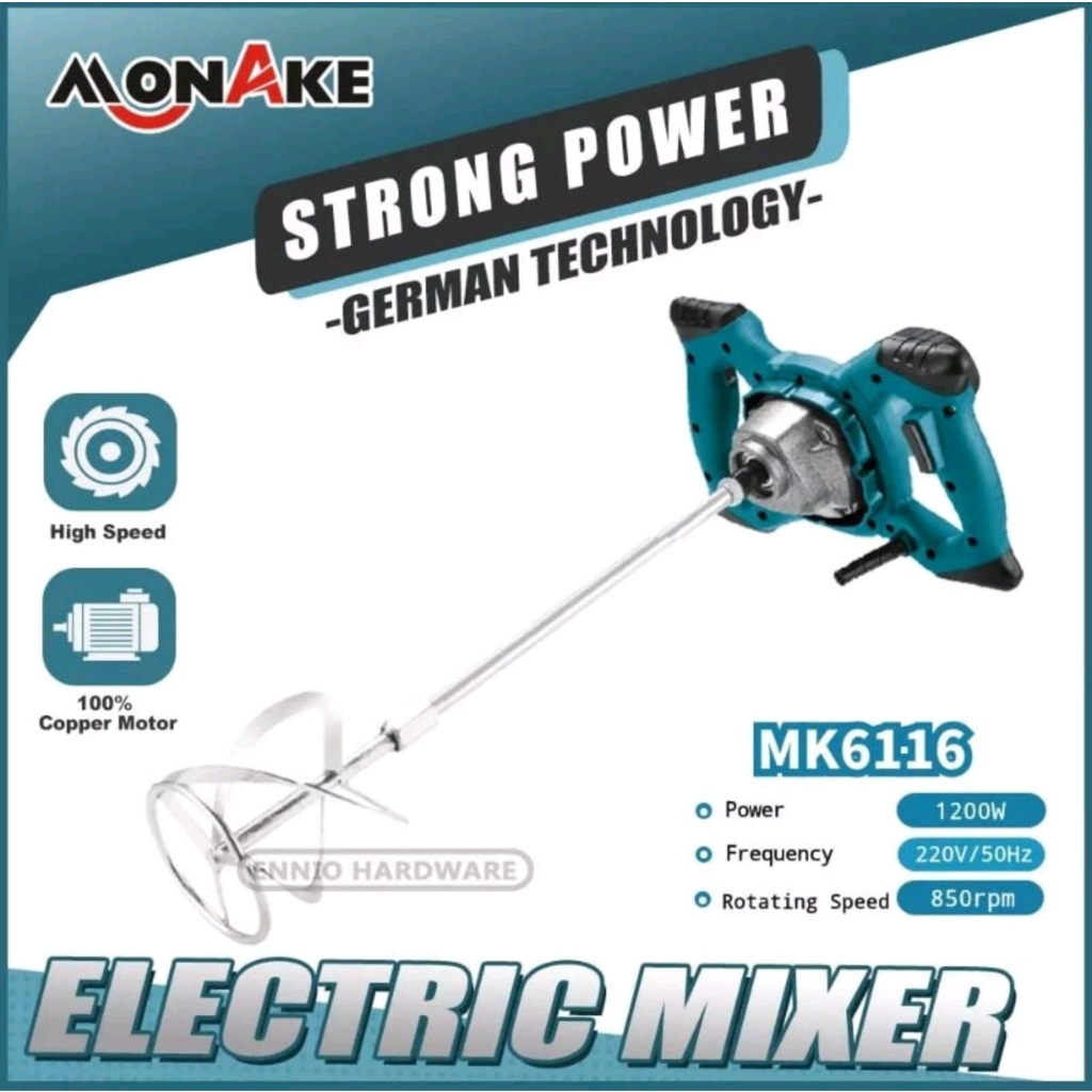 Jual Mesin Pengaduk Cat/Paint mixer / Electric Mixer / monake mk6116 ...