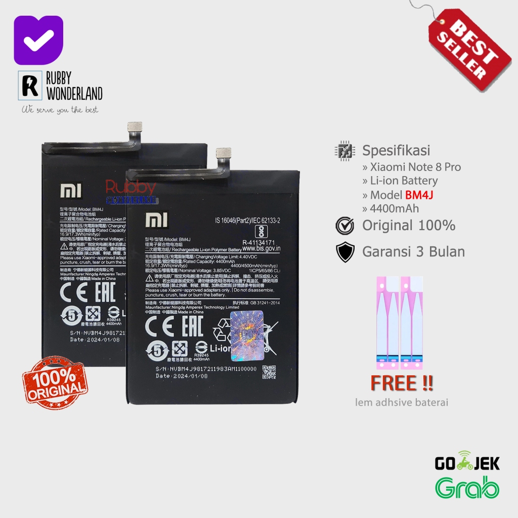 Jual Baterai Batre Battery Xiaomi Redmi Note 8 Pro BM4J Original 100% ...