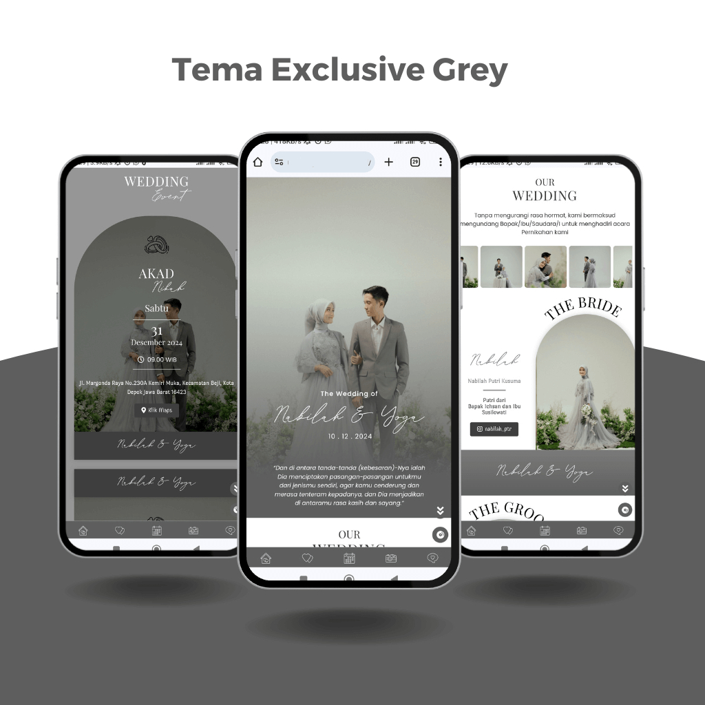 Jual Undangan Digital Pernikahan Tema Exclusive Biru Denim Undangan ...