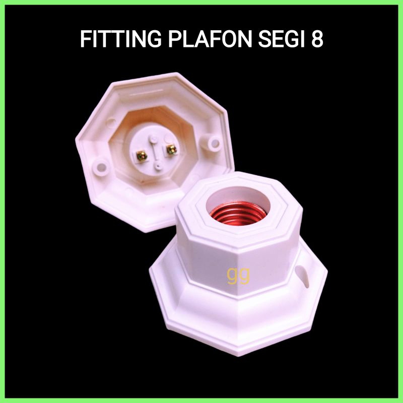 Jual ( PER 20 PCS ) Fitting Plafon Lampu E27 Segi 8 , Fitting Lampu ...