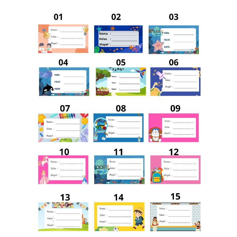 Jual STIKER LABEL NAMA MAPEL | Shopee Indonesia