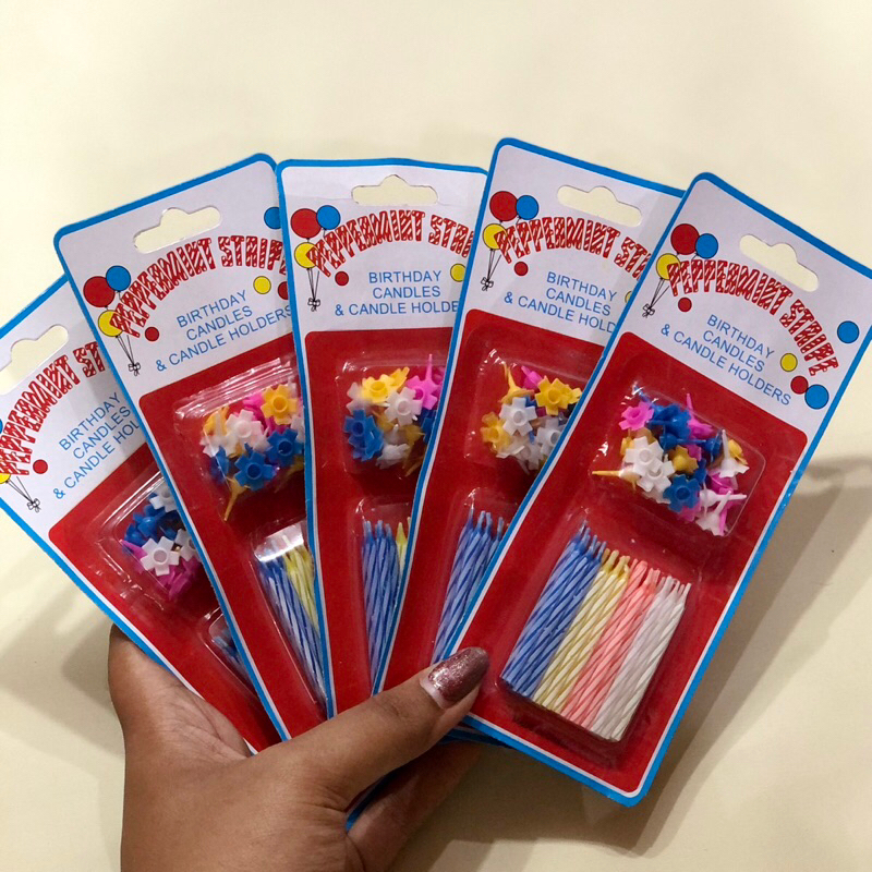 Jual Lilin Peppermint Stripe Ultah / Ulang Tahun / Peppermint Stripe ...
