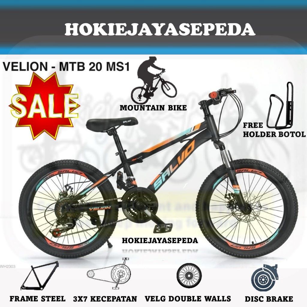 Jual Sepeda Gunung MTB VELION SALVO 20 inch Fork suspensi dan operan ...
