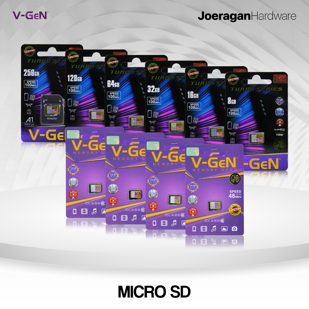 Jual MicroSD 4gb 8gb 16gb 32gb 64gb 128gb 256gb Turbo V-GeN | Micro SD ...