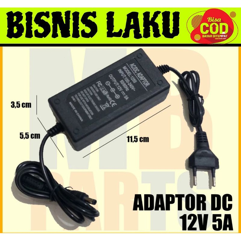 Jual Adaptor power supply 12V 5A untuk pompa dc, lampu LED atau CCTV ...