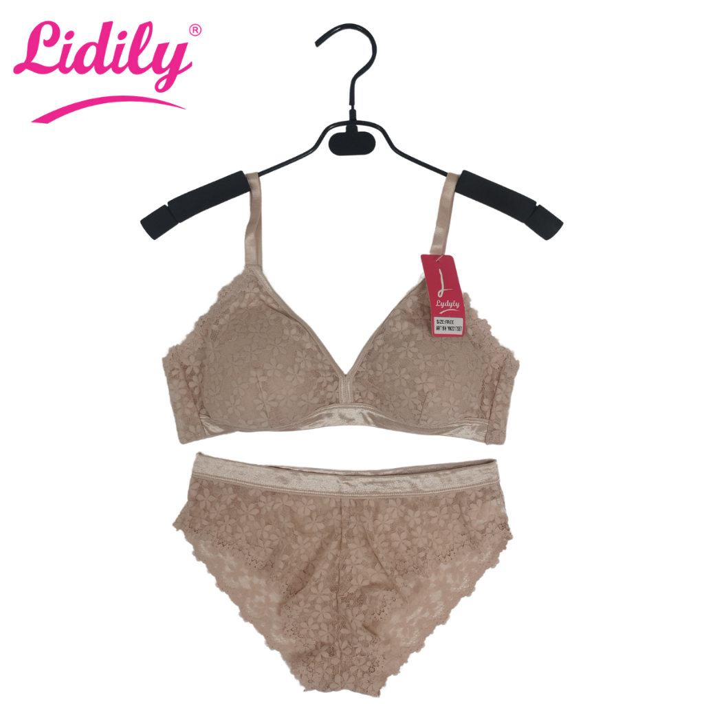 Jual Lidily - Bra Set Tanpa Kawat Bahan Brokat Busa Tipis CUP A - B ...