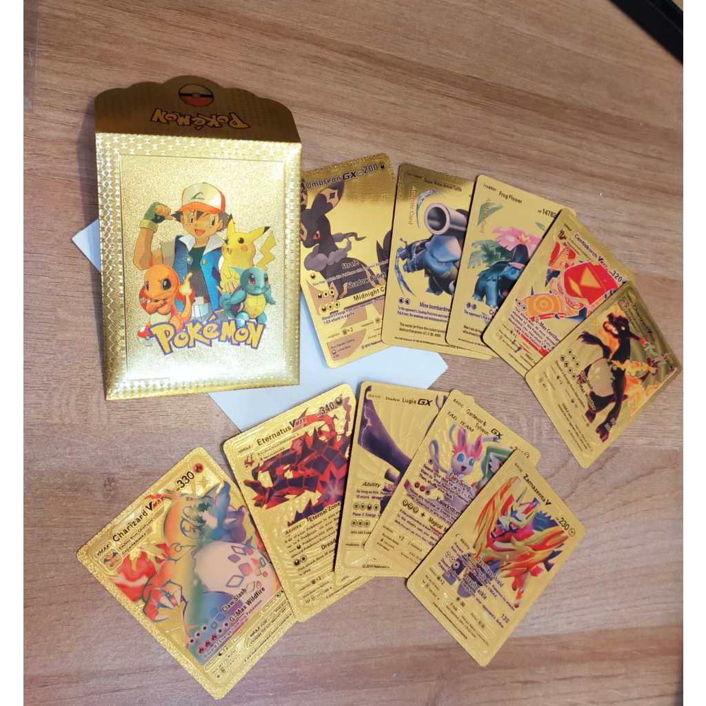 Jual Kartu Pokemon 10 pc Gold dan Warna Bahasa Inggris & Kartu Pokemon Murah Gold Metal Card ...