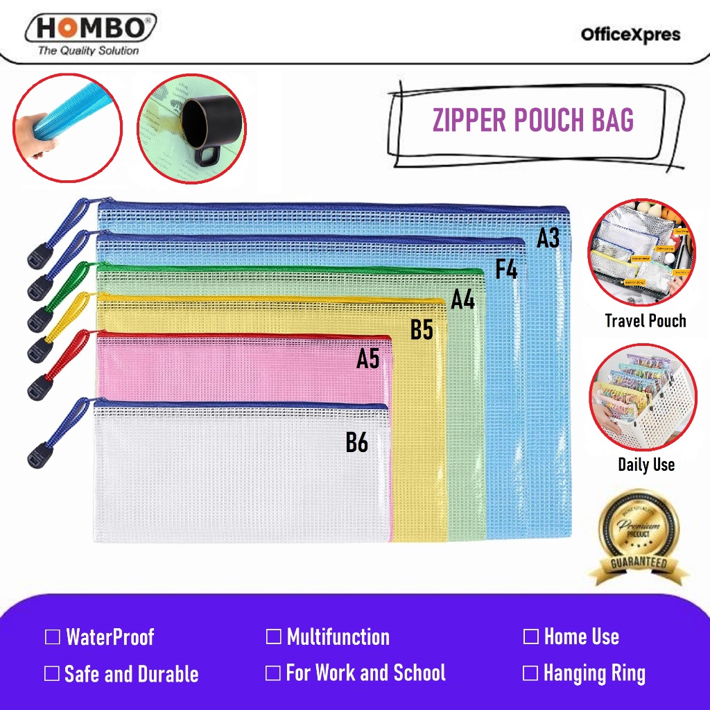 Jual Zipper Bag 5105 / Map Jaring Plastik / Kotak Pensil / Pouch Makeup ...