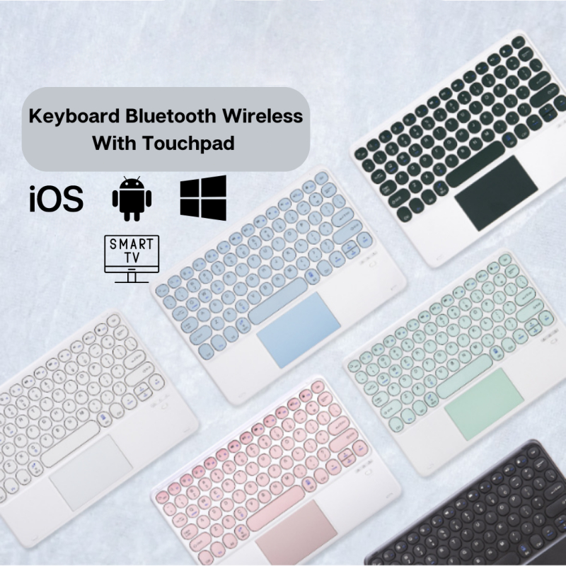 Jual Keyboard Wireless Keyboard Bluetooth With Touchpad Portable ...