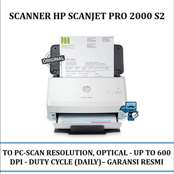 Jual Scanner HP ScanJet Pro 2000 s2 Sheet-feed 2000 s2 garansi resmi ...