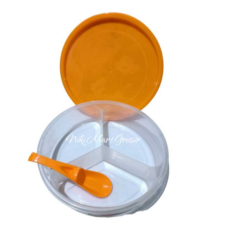 Jual Tempat Makan bulat Oyama / Tempat Bekal Bulat Sekat (Free Sendok ...