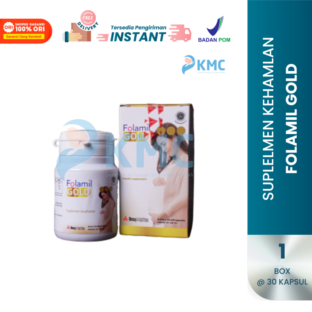 Jual Folamil Gold 30 Kapsul | Suplemen Kehamilan | DHA|Multivitamin ...