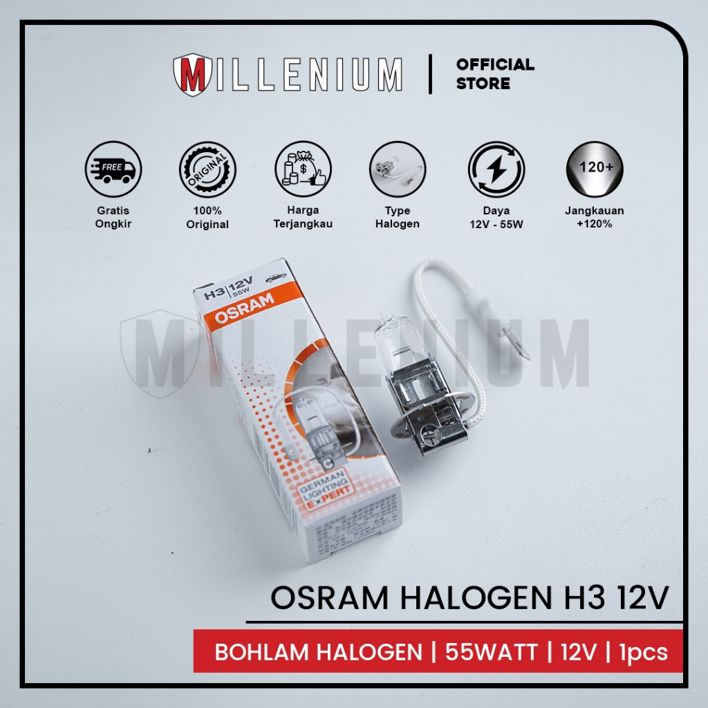 Jual Lampu Halogen H3 55W 12V OSRAM Lampu Mobil Standard Original Tahan ...